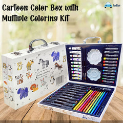 Cartoon Color Box with Multiple Coloring Kit, Twin Tip Color Markers ...