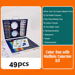 Cartoon Color Box with Multiple Coloring Kit, Twin Tip Color Markers ...