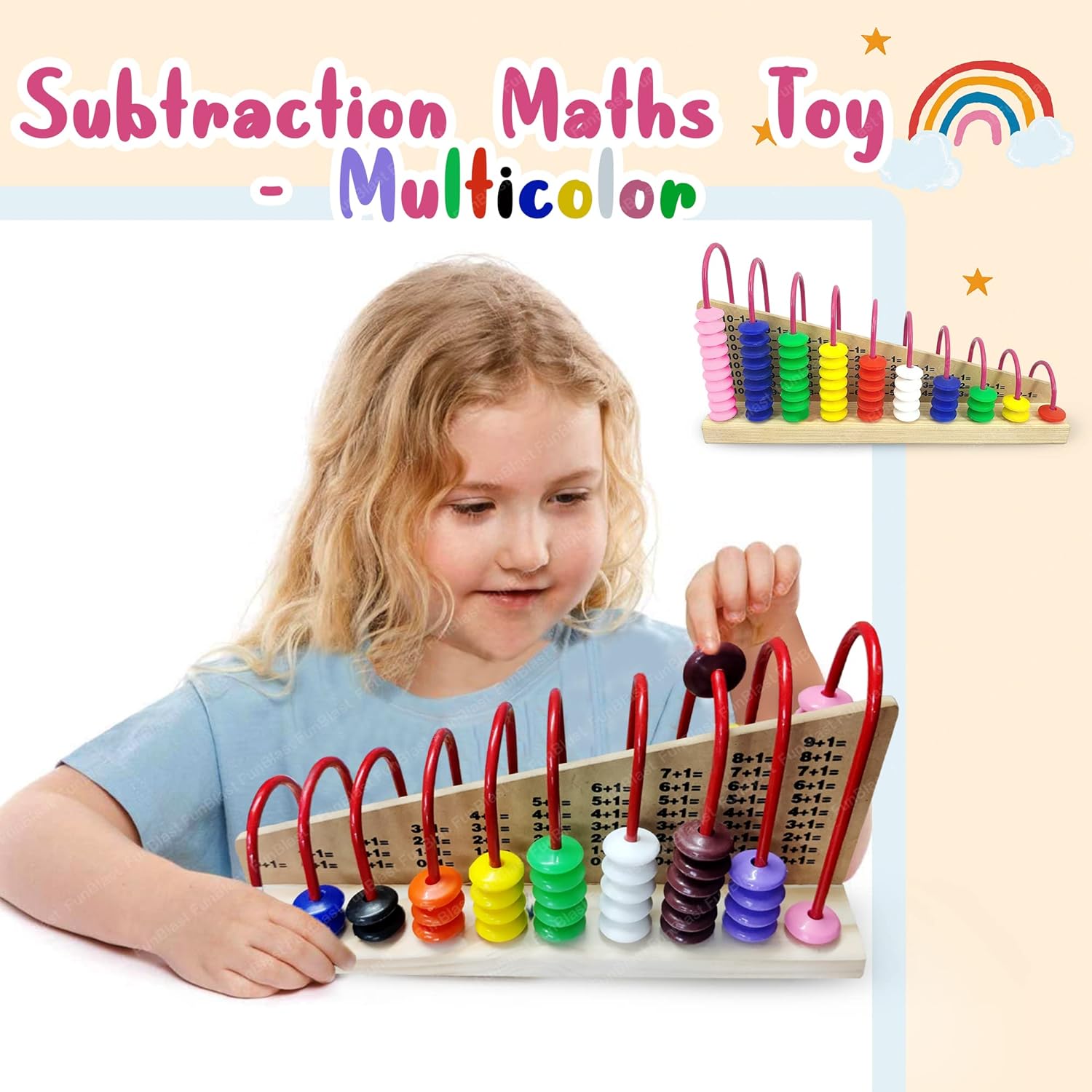 Wooden Double Sided Calculation Shelf Abacus With Counting Addition