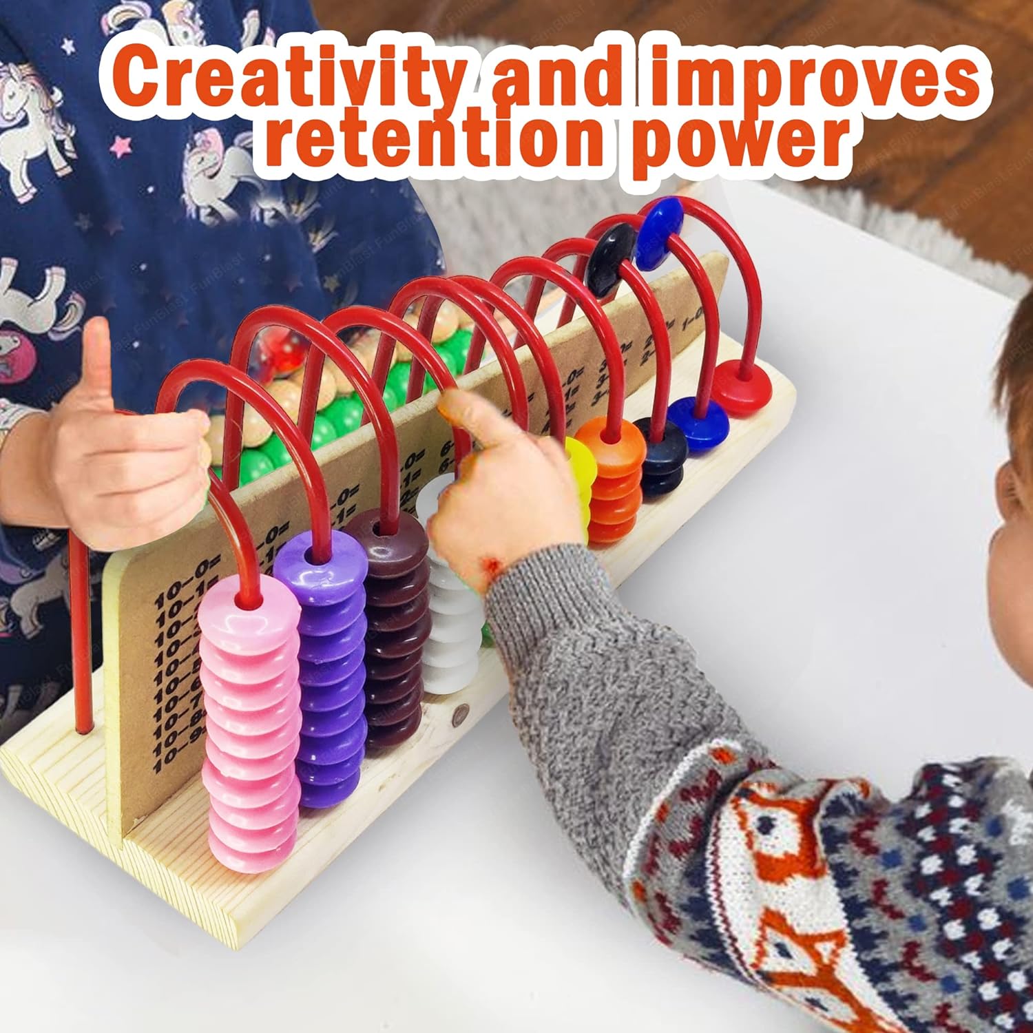 Wooden Double Sided Calculation Shelf Abacus With Counting Addition